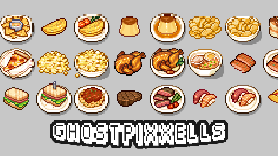 Pixel Food - a free asset pack to build games with GDevelop | GDevelop