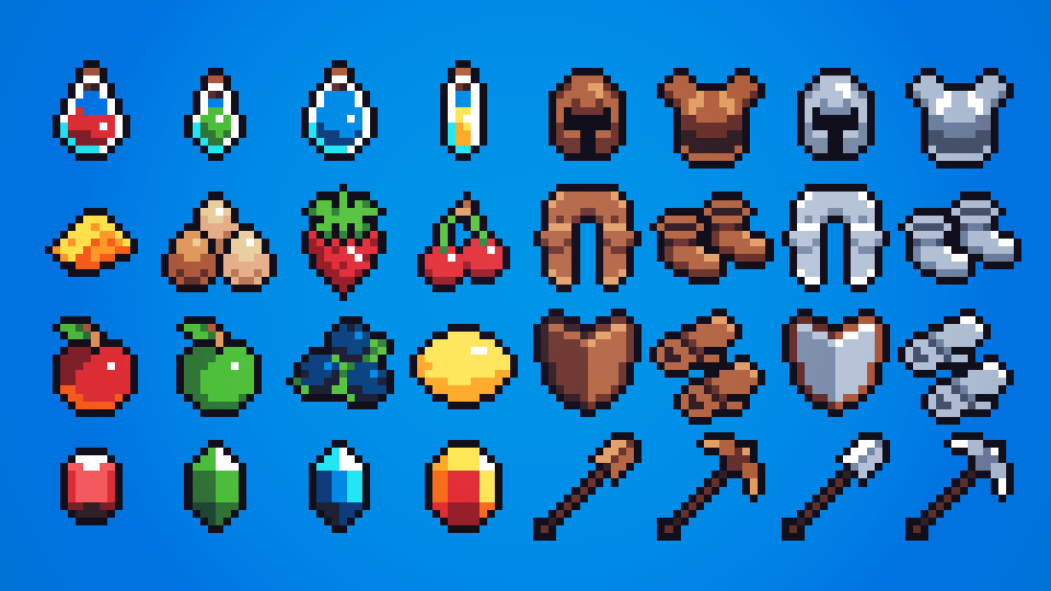 RPG Items #2 - a free asset pack to build games with GDevelop | GDevelop