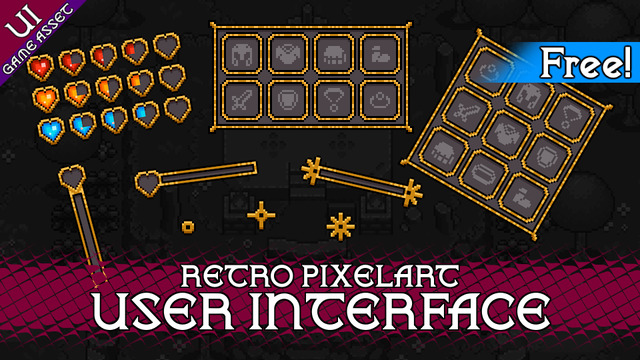 Retro Pixelart UI - a free asset pack to build games with GDevelop ...
