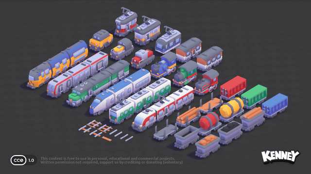 Train Kit - a free asset pack to build games with GDevelop | GDevelop